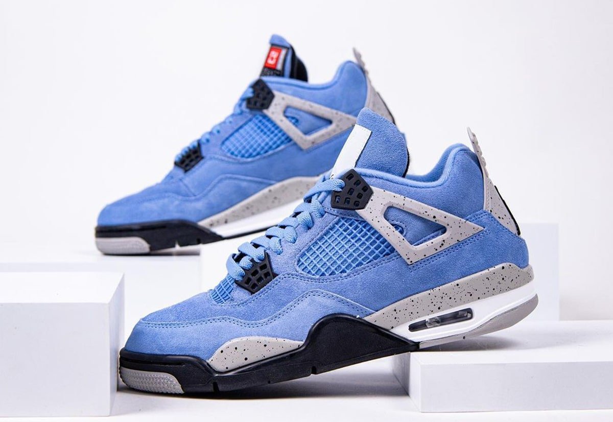 Se detaljerade bilder på Air Jordan 4 "University Blue" - Dopest
